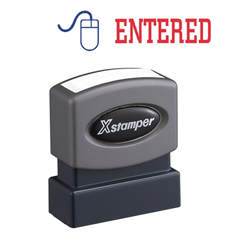 Two-Color Title Stamp, ENTERED, Blue/Red - HSC Office Products - Hawaii ...